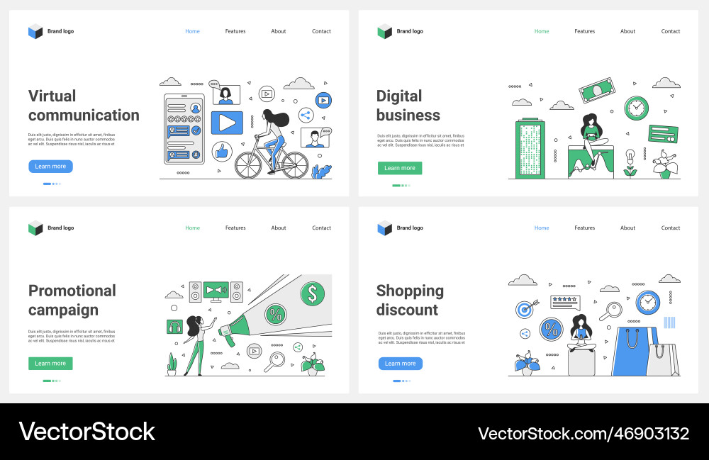 Online campaign digital business virtual Vector Image