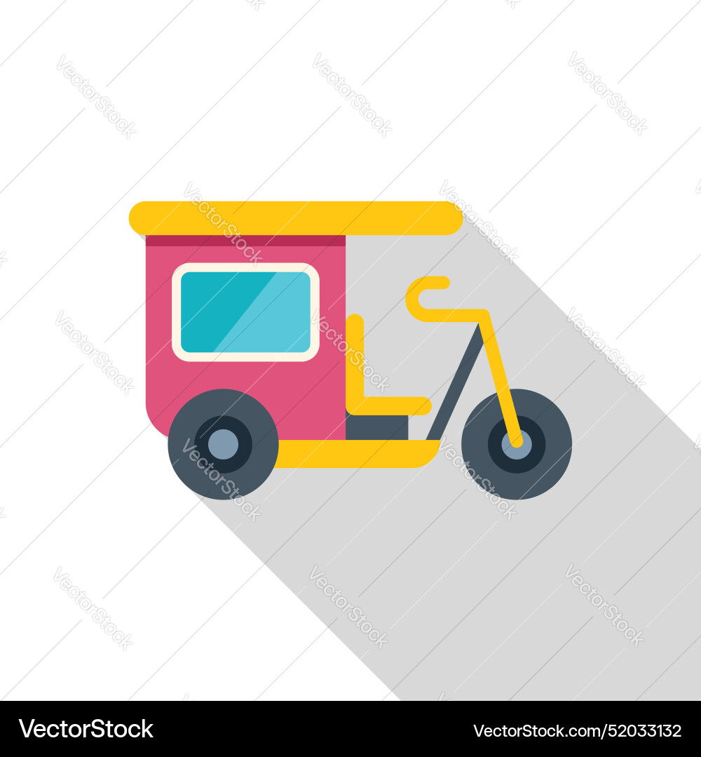 Pink auto rickshaw providing urban transportation Vector Image