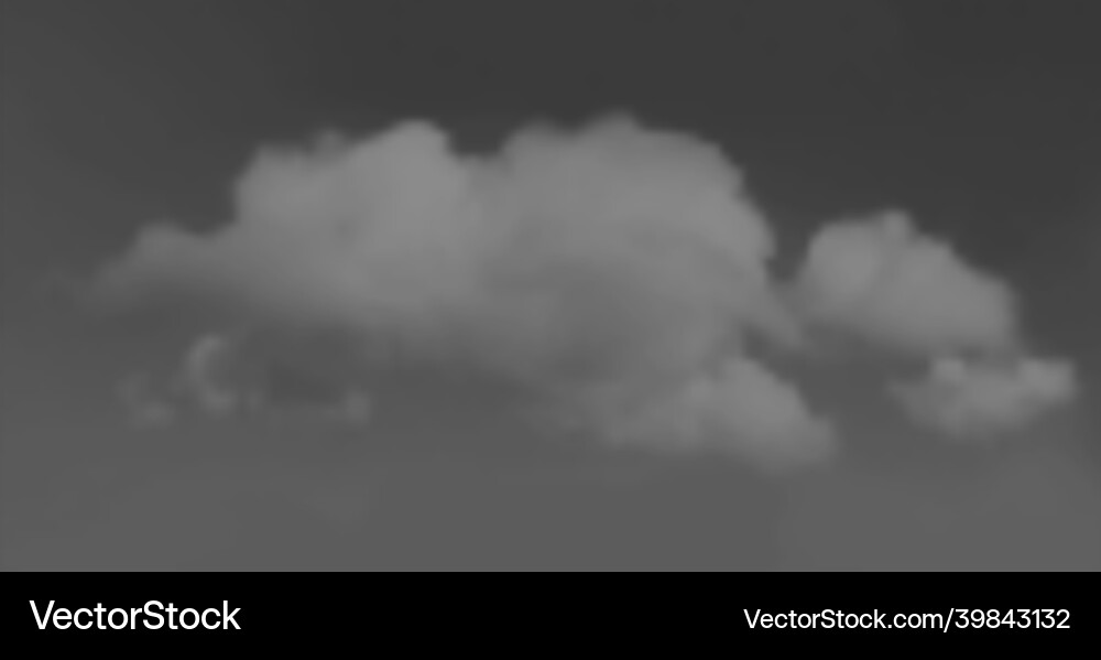 Realistic transparent clouds on grey background Vector Image