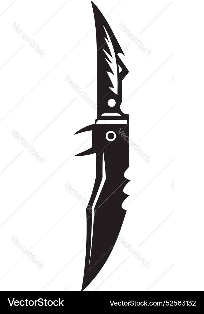 Shadow blade modern black combat knife stealth Vector Image