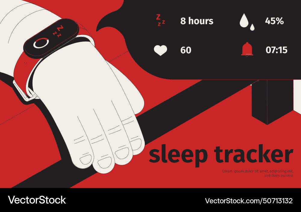 Sleep tracker isometric background Royalty Free Vector Image