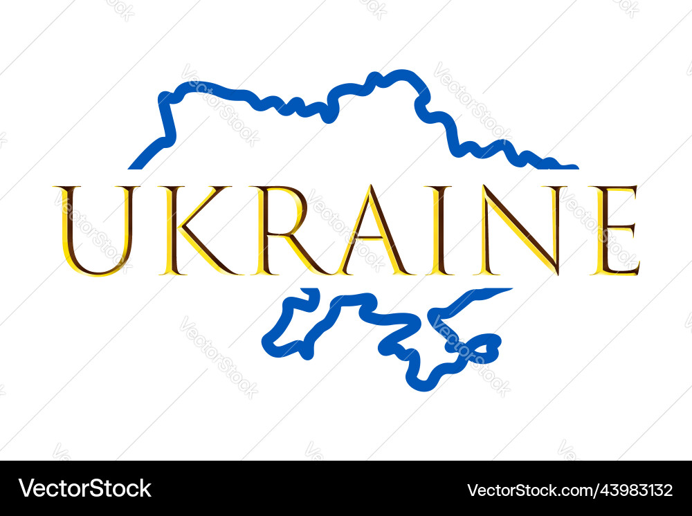 Ukrainian outline isolated white background Vector Image