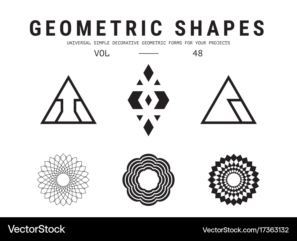 Universal geometric shapes set Royalty Free Vector Image