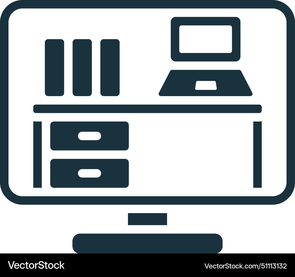 Virtual workspace icon monochrome simple remote Vector Image