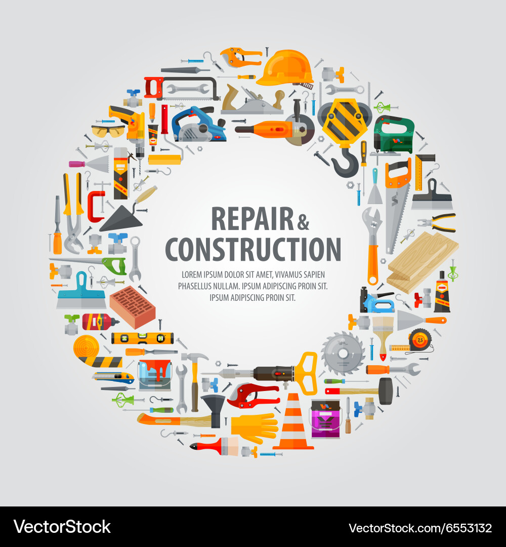 Logo Designvorlage für Arbeitswerkzeuge Vektorbild