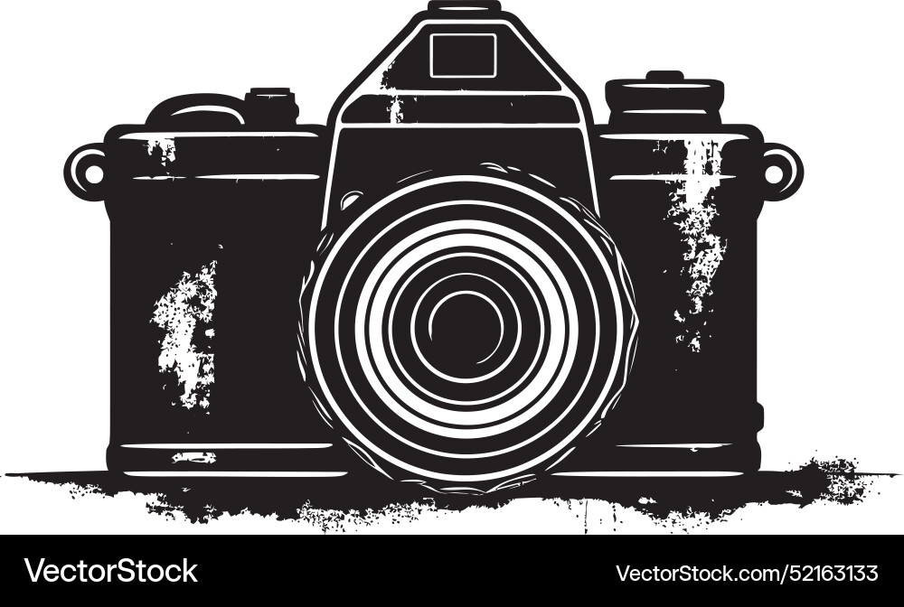 Antique camera lens snap with detailed silhouette Vector Image