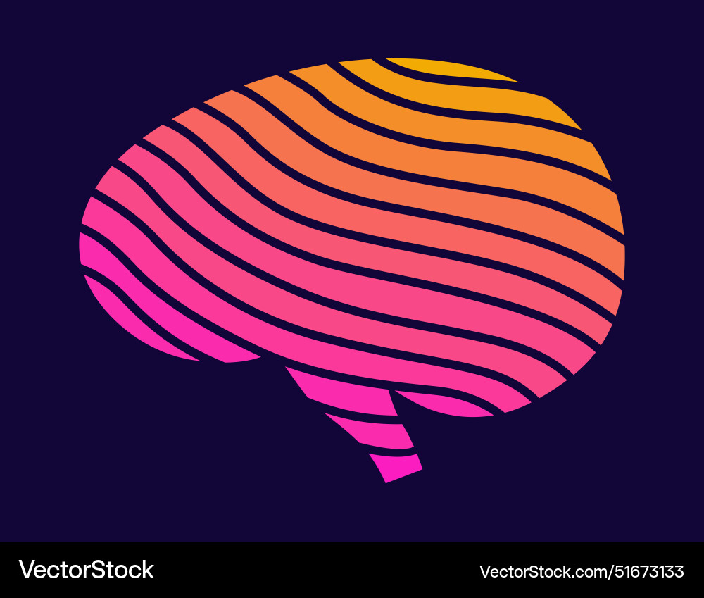 Brain logo icon digital symbol template Royalty Free Vector
