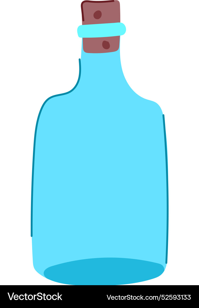 Cap glass bottle cartoon Royalty Free Vector Image