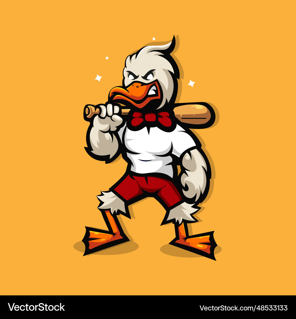 Duck baseball Royalty Free Vector Image - VectorStock
