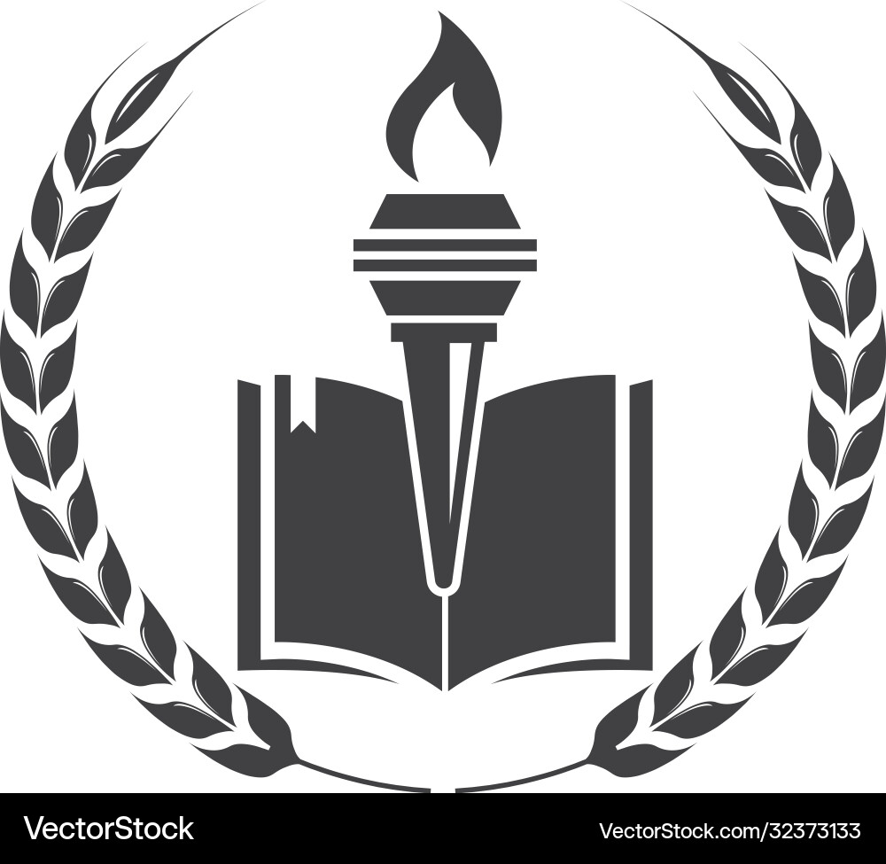 Education and torch logo Royalty Free Vector Image