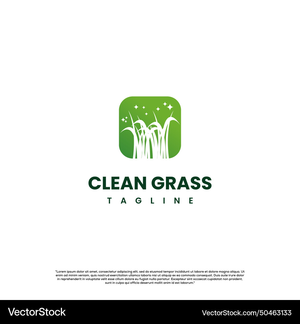 Grass logo lawn care design on isolated Royalty Free Vector