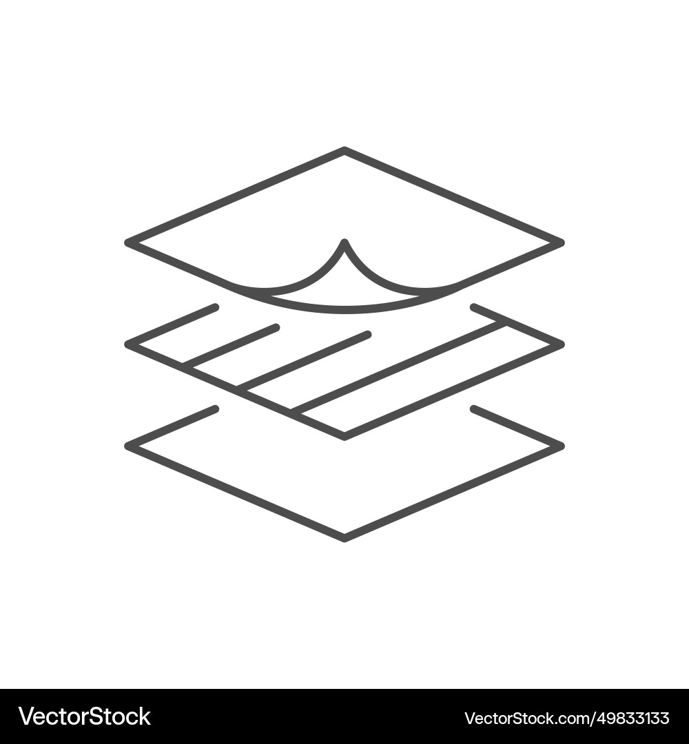 Layered Material Icon - Stacked Sheets Royalty Free Vector