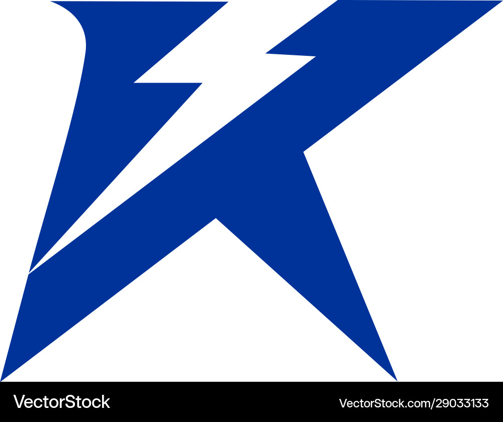 Letter k electric logo icon design template Vector Image