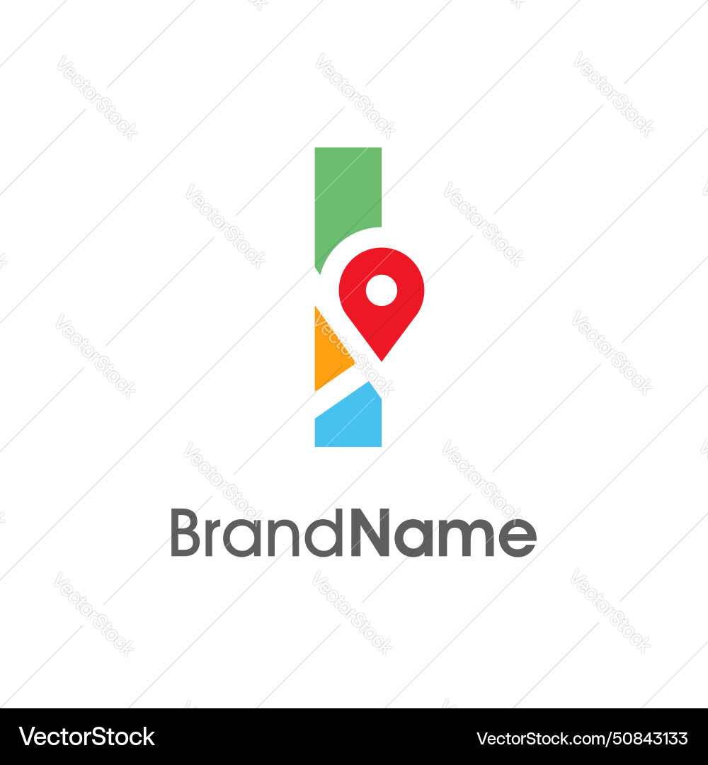 Modern initial i maps location logo Royalty Free Vector