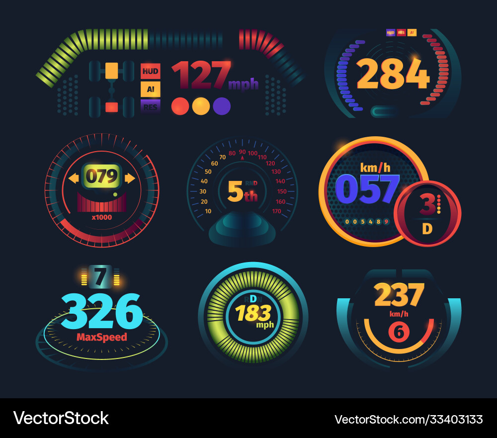 Modern Speedometer Dashboard Royalty Free Vector Image