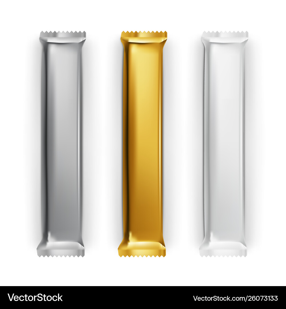 Realistic blank template packages for snack Vector Image