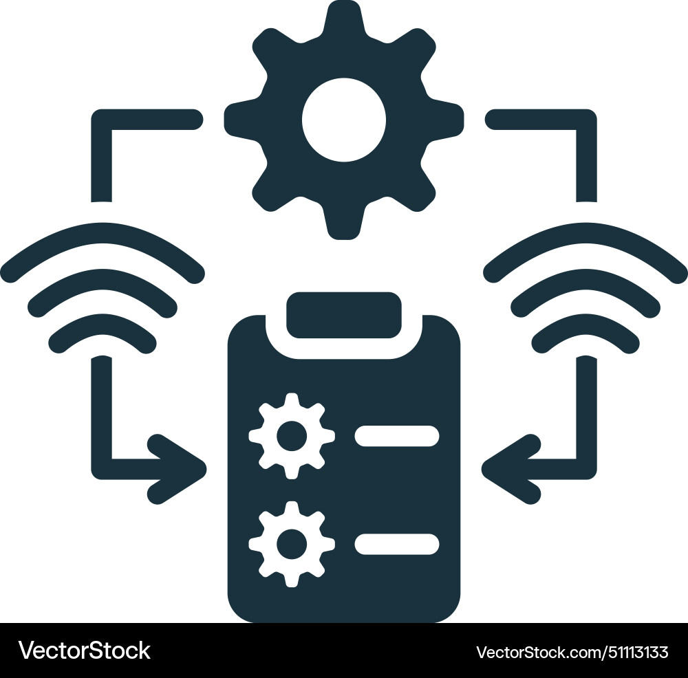 Remote project management icon monochrome simple Vector Image