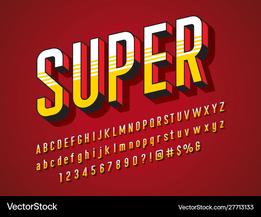 Retro Comic Font - Superhero Style Royalty Free Vector Image