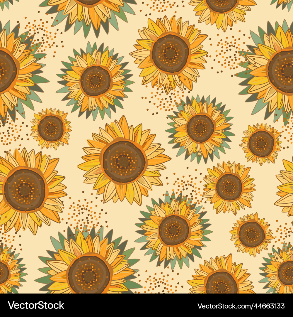 Sunflower pattern Royalty Free Vector Image - VectorStock
