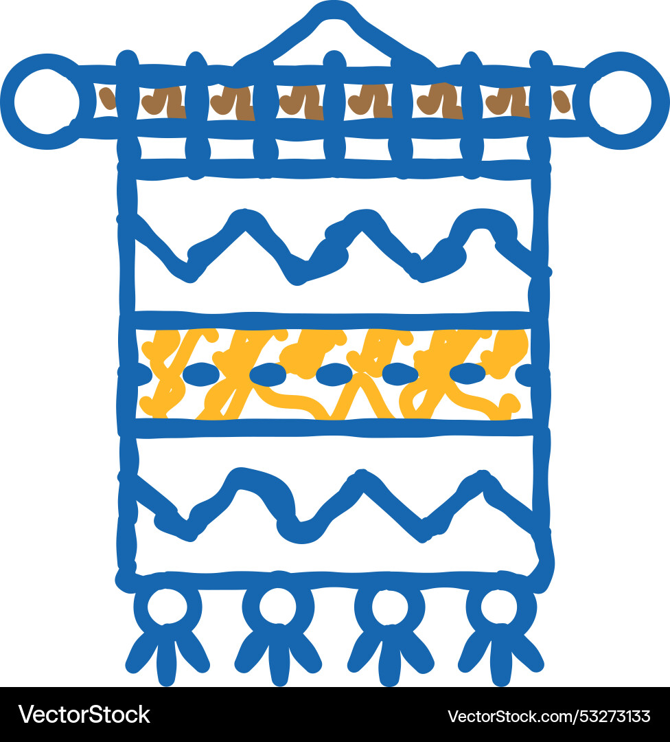 Weaving carpet icon doodle Royalty Free Vector Image
