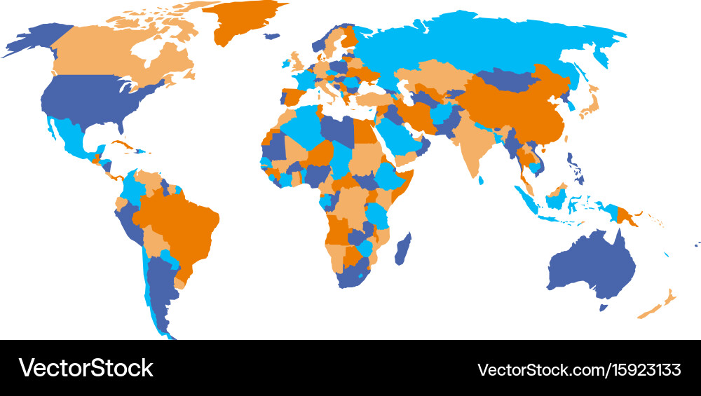 World Political Map - Four Color Scheme Royalty Free Vector