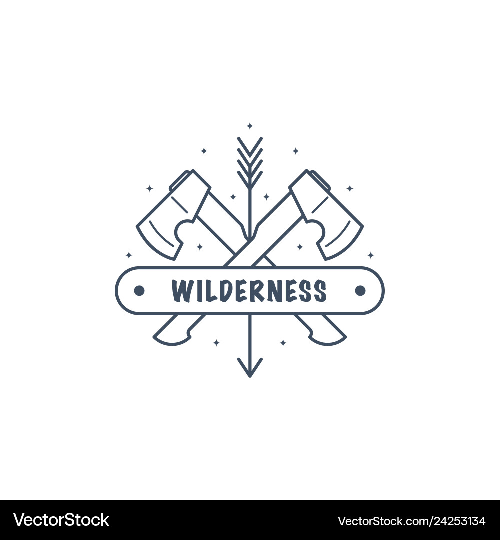 Bushcraft camp logo design Royalty Free Vector Image