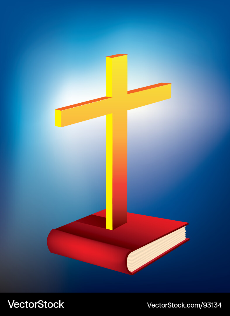 Cross and bible Royalty Free Vector Image - VectorStock