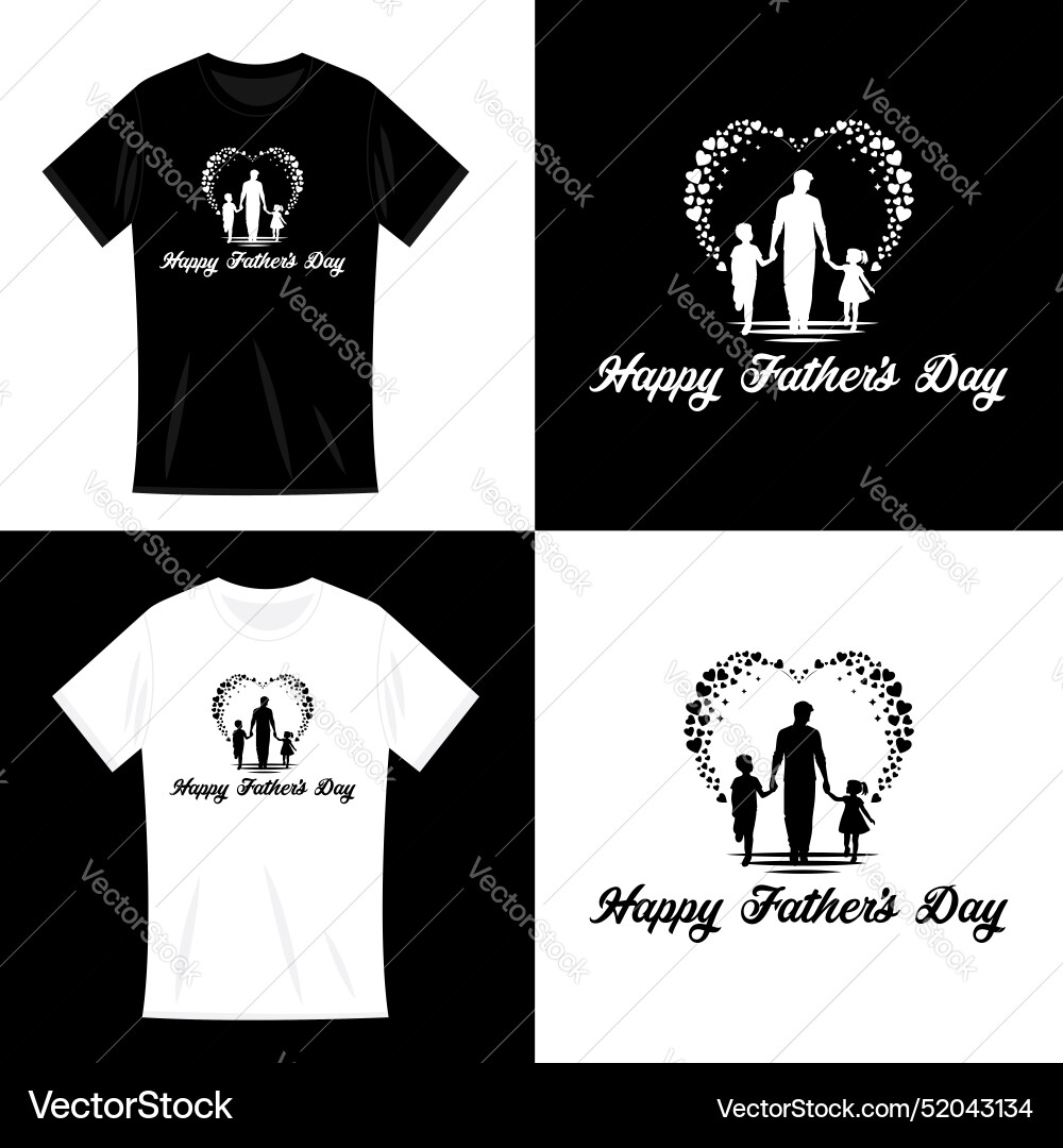 Happy Fathers Day Typography Calligraphy Tshirt Vector Image