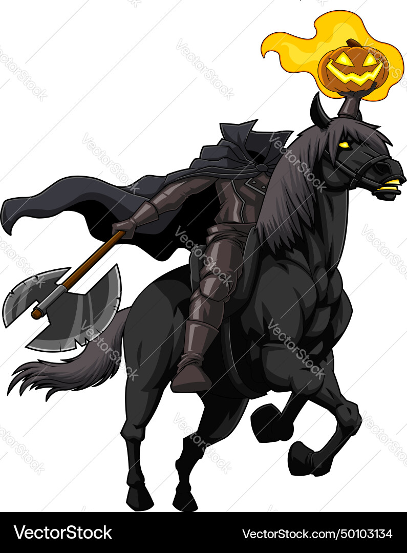 Headless horseman cartoon character Royalty Free Vector