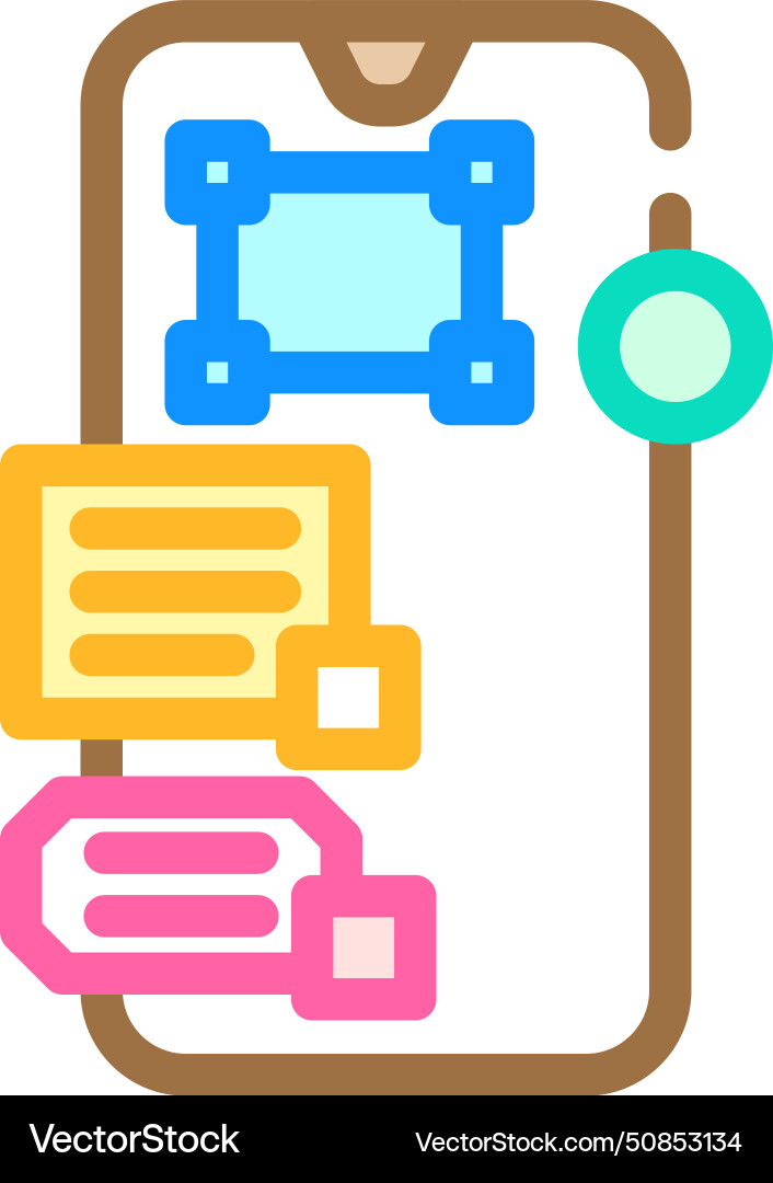 Interaction design ux ui color icon Royalty Free Vector