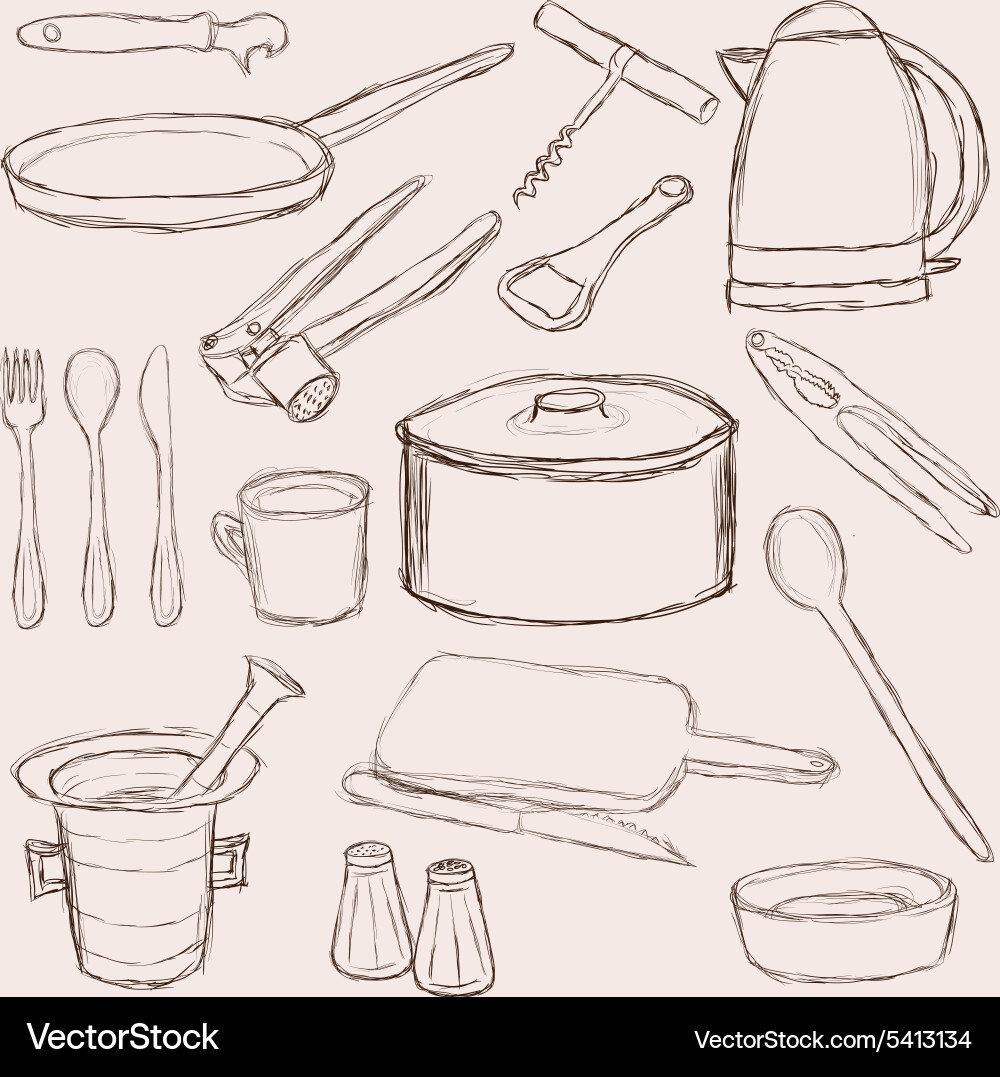 Kitchen equipment Royalty Free Vector Image - VectorStock