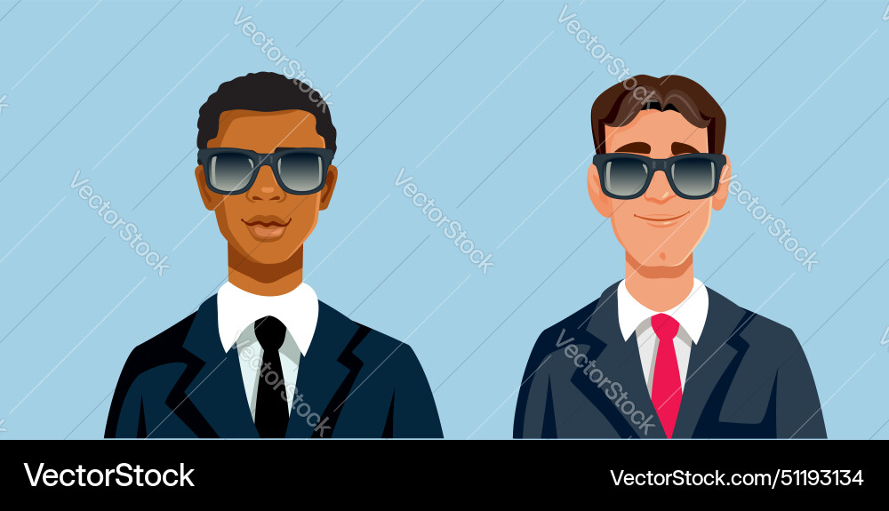 Man from secret service wearing sunglasses Vector Image