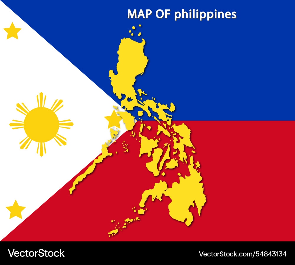 Map of philippines with flag background Royalty Free Vector