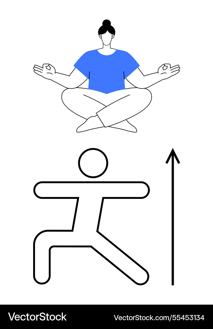 Mindful growth combining meditation calmness Vector Image