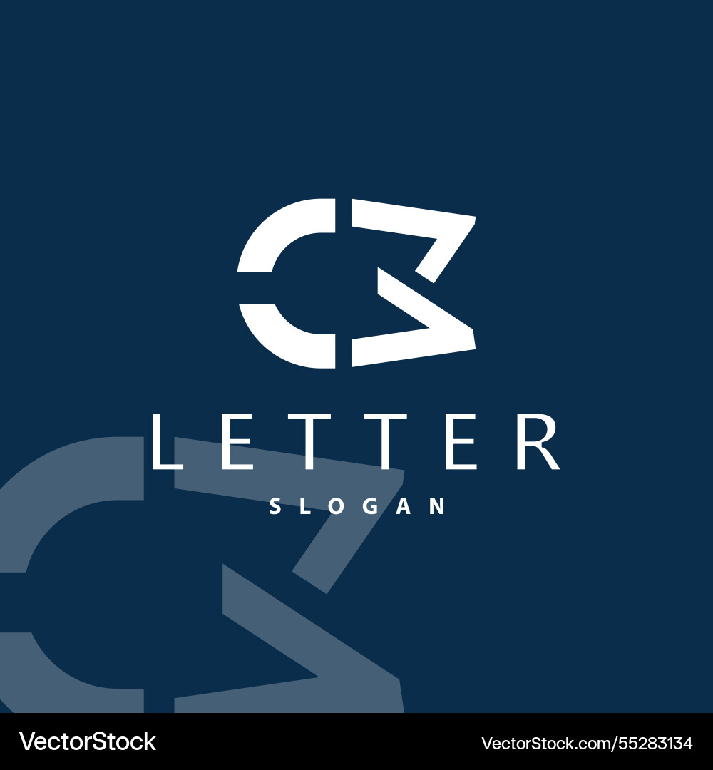 Minimal initial cm letter logo modern and luxury Vector Image