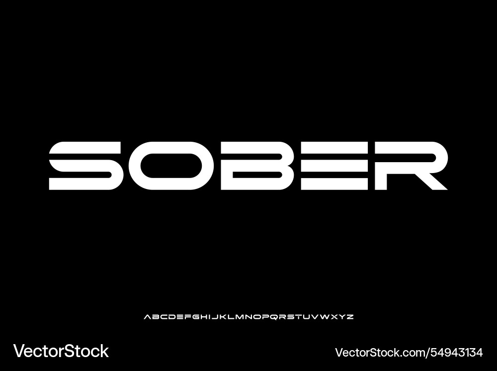 Modern abstract futuristic style sans serif Vector Image