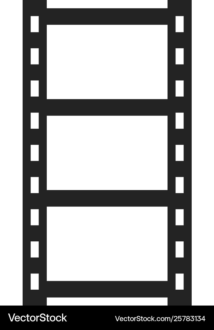 Movie frame with play button glyph icon Royalty Free Vector