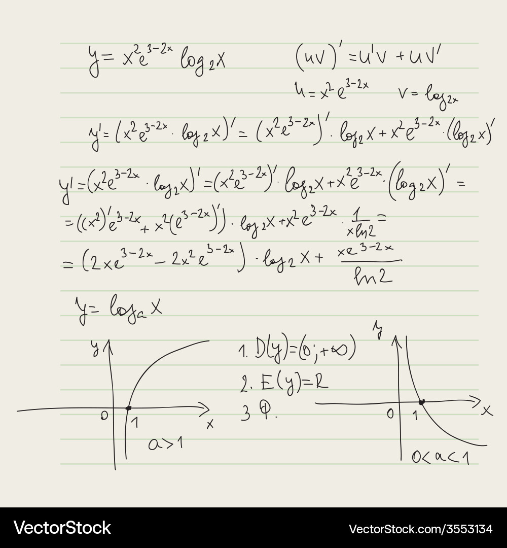 Pattern with mathematical formulas Royalty Free Vector Image