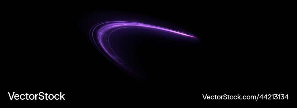 Purple light trail wave speed trace line twirl Vector Image