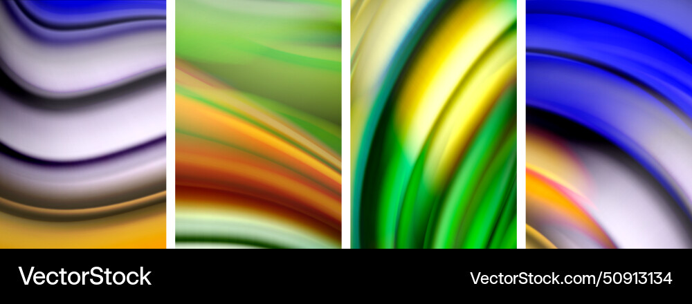 Rainbow style fluid color wave line background Vector Image