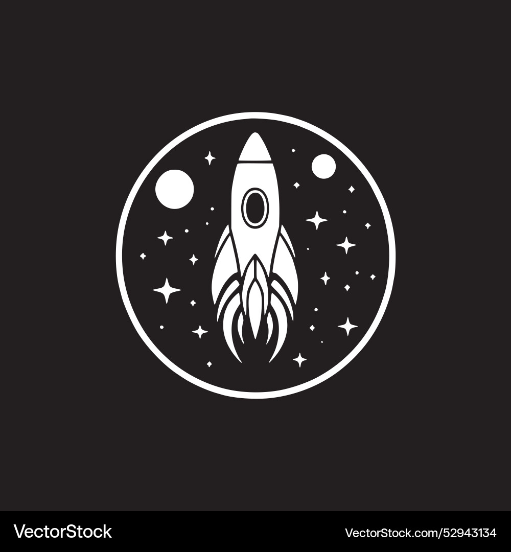 Space - black and white isolated icon Royalty Free Vector