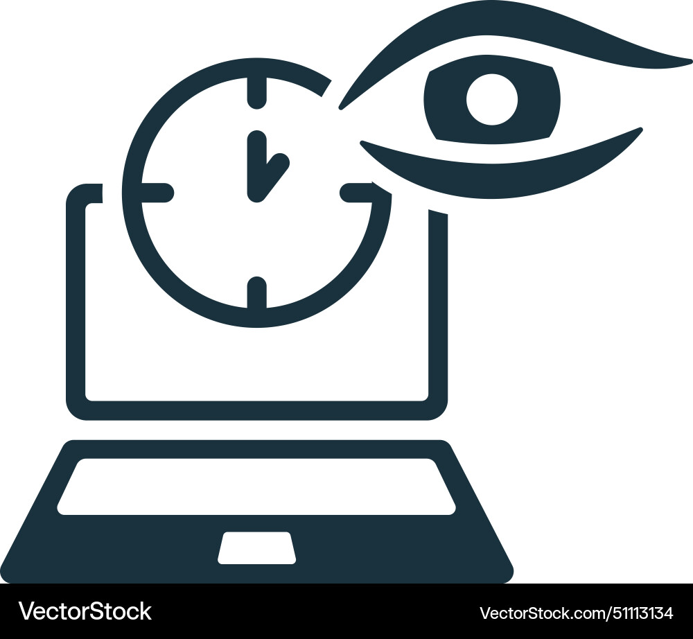Time tracking software icon monochrome simple Vector Image