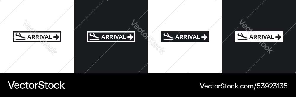 Airport arrival sign Royalty Free Vector Image