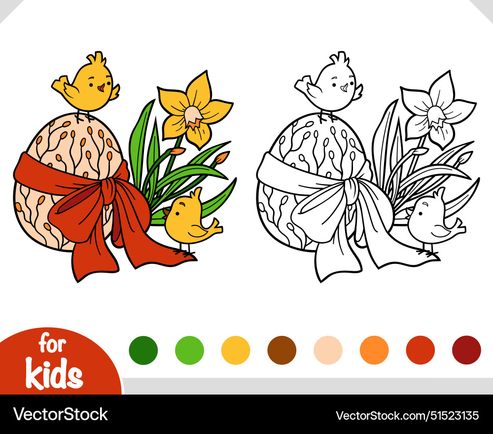 Coloring book for children easter little birds Vector Image