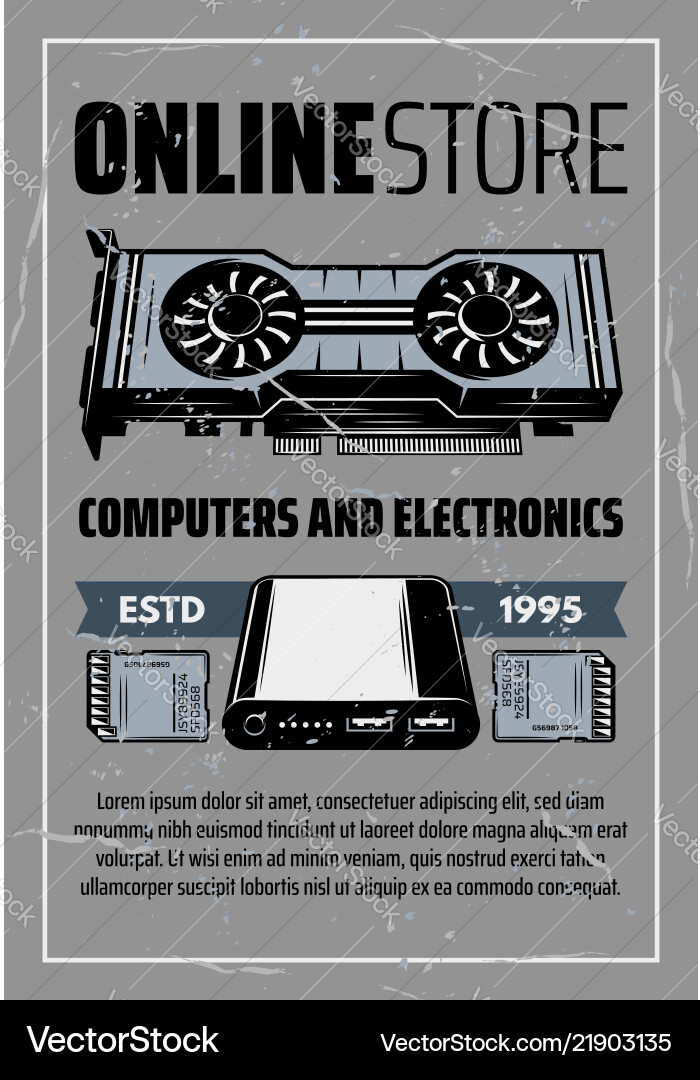 Computer hardware and electronic devices Vector Image