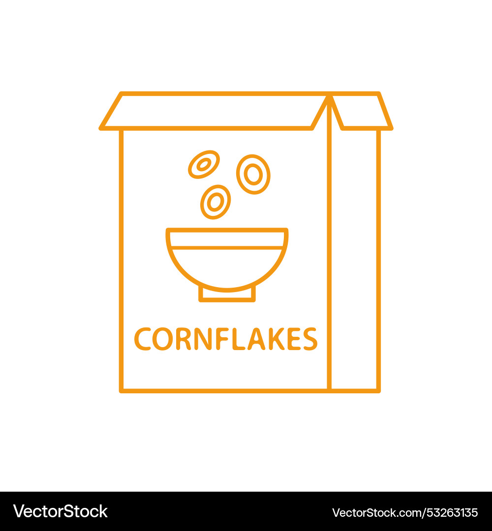 Cornflakes breakfast package icon cereal flakes Vector Image
