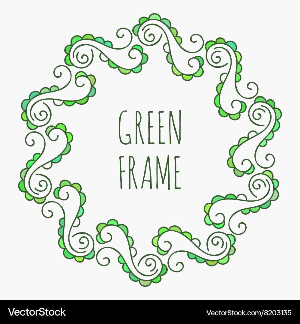 Elegant green floral frame Royalty Free Vector Image