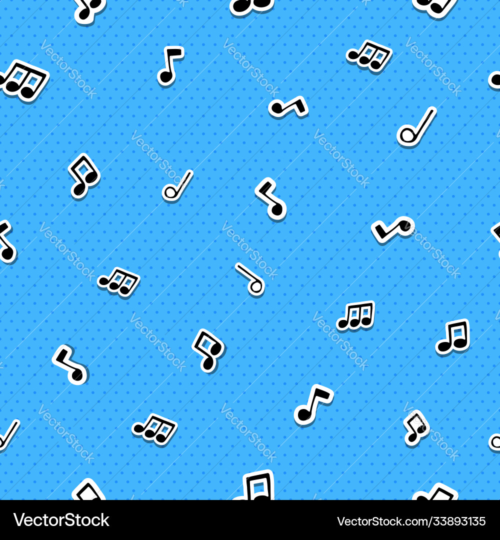 Music note cartoon icon seamless pattern Vector Image