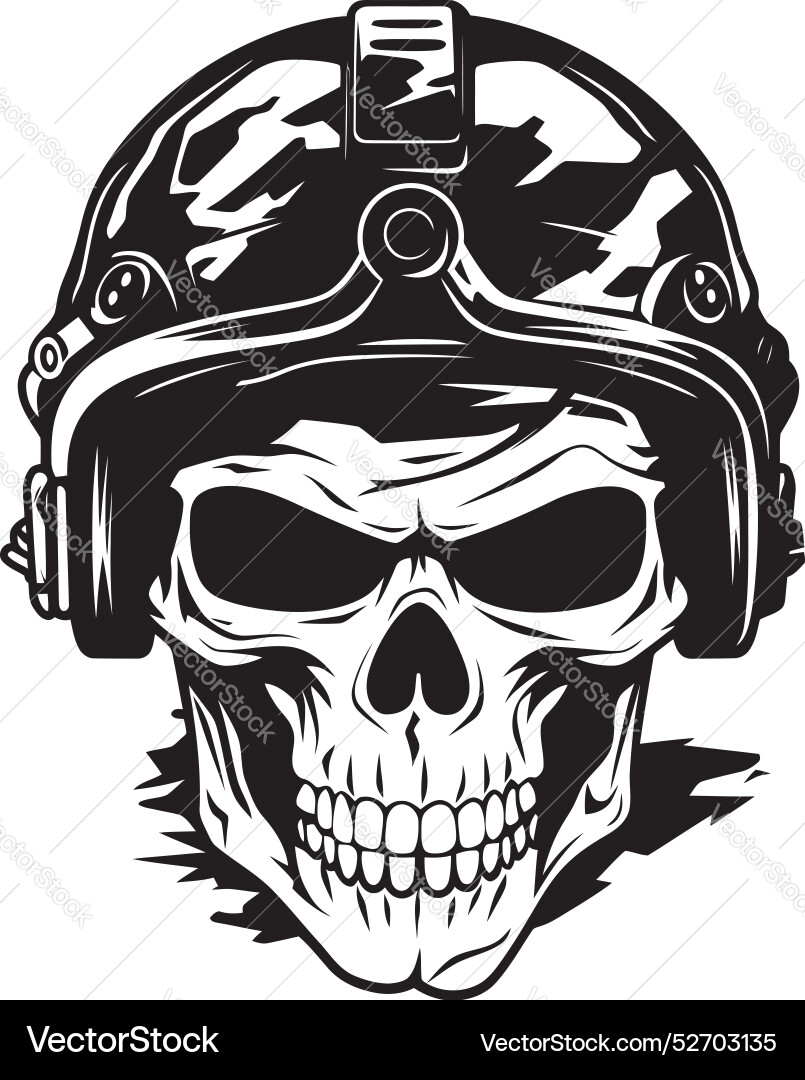Skull war commandos military logo design Vector Image