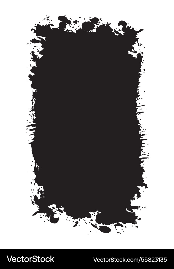 Vertical abstract black rustic rough frame Vector Image